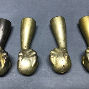 Antique Vintage Set of 4 Cast Iron 5" Tall Claw & Ball Feet Gold Old ...