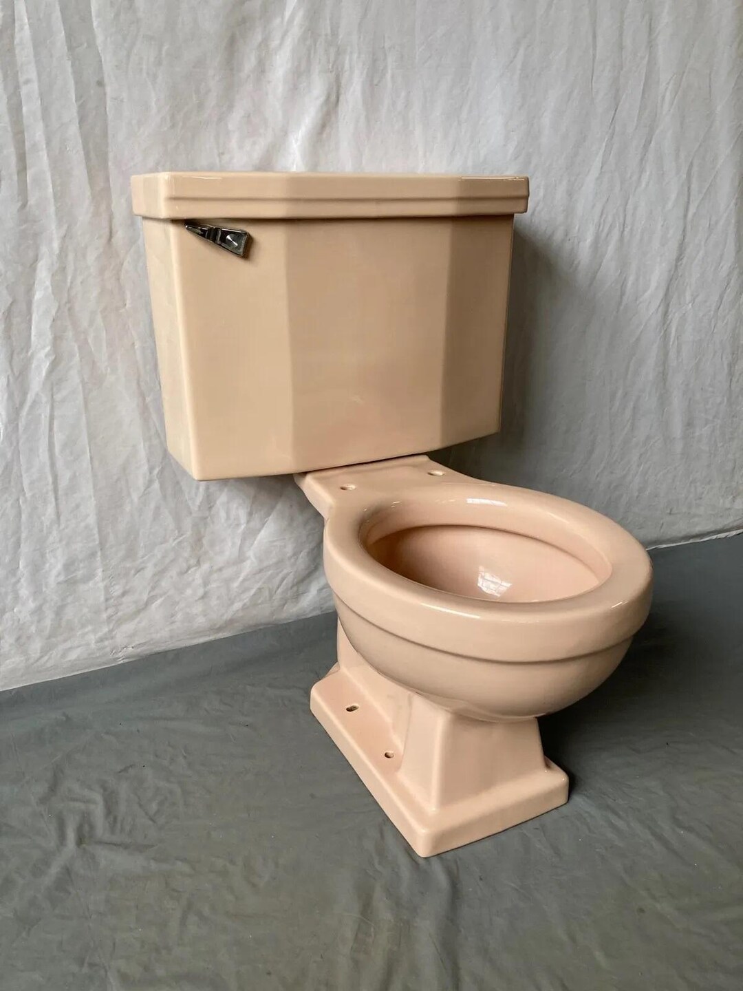 Vtg Deco Mid Century Persian Brown Porcelain Tan Toilet Standard 294 ...