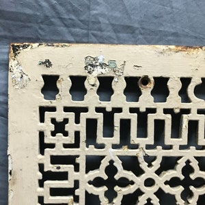 Antique 21x29 Gothic Cold Air Return Heat Cast Iron Grate Grill VTG Old ...