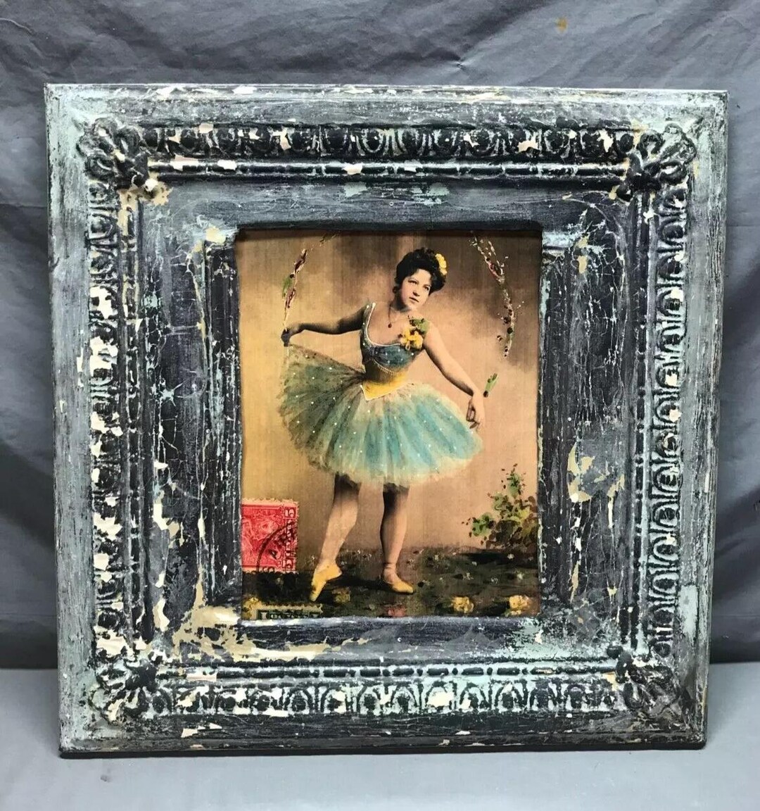Antique Tin Ceiling Metal 11x14 Picture Frame 23"sq. Decorative VTG Old ...