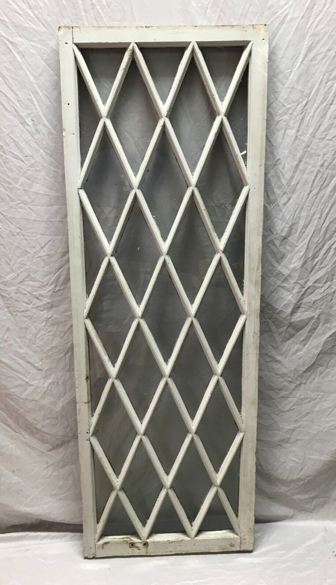 Antique 38 Lite Shabby Diamond Pane Casement Window 20x57 VTG 979-23B ...