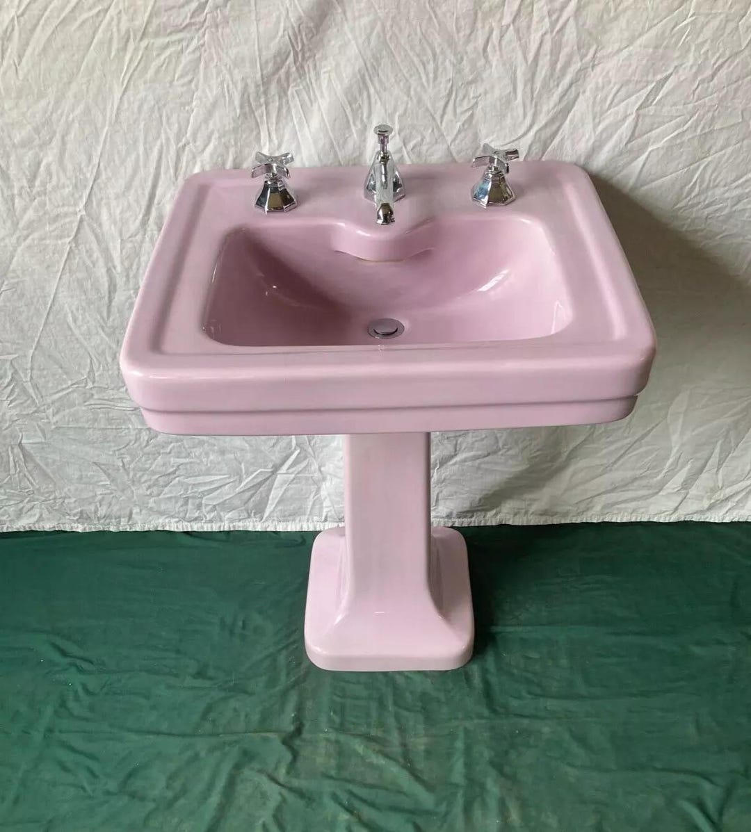 Antique 24x20 Ceramic Lavender Lilac Bathroom Pedestal Sink Kohler ...