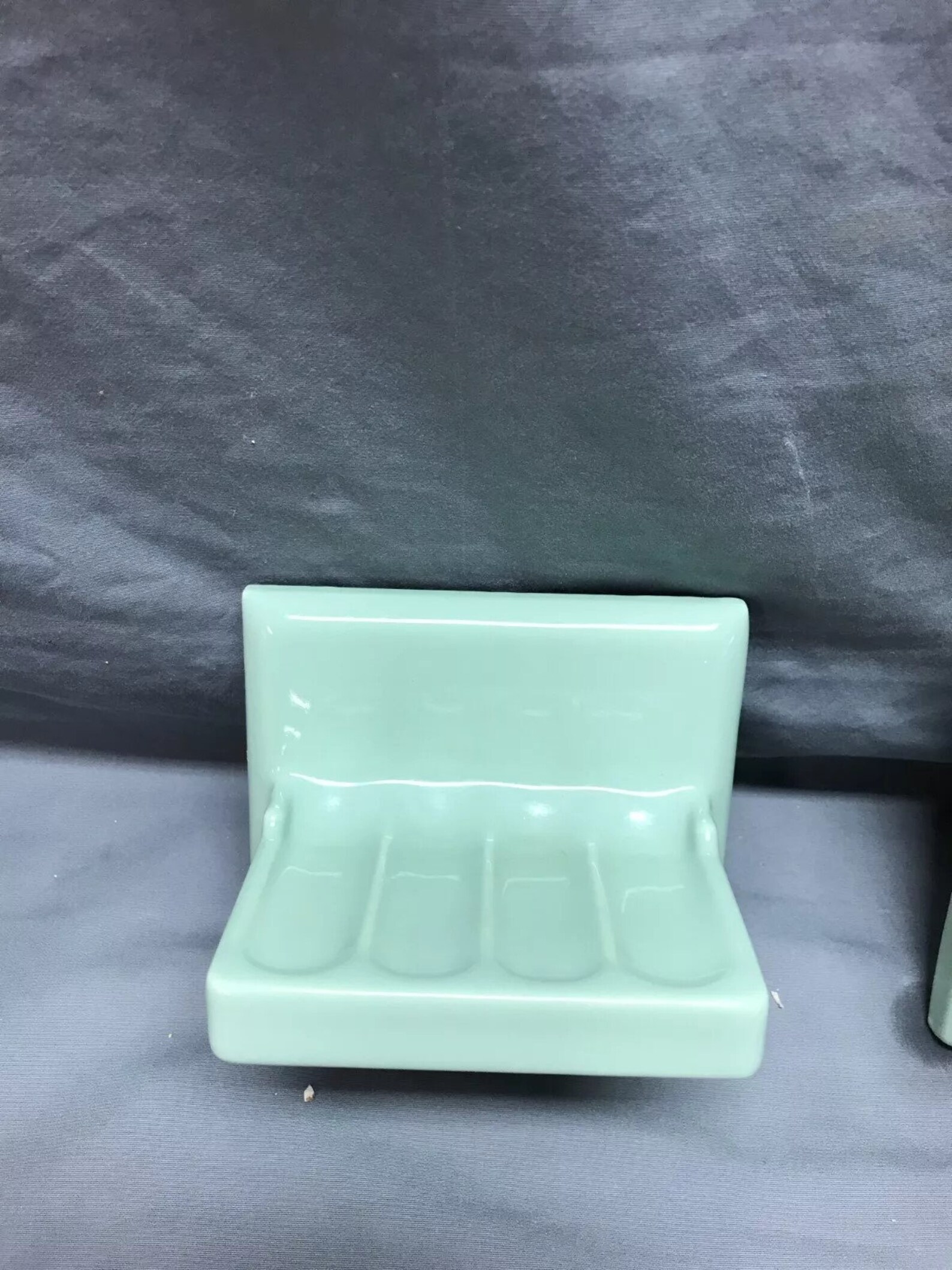 Antique VTG Green Towel Soap Dish Toilet Paper Cup Holder Tile in ...