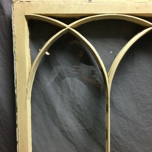 Antique Triple Arch Gothic Window Sash Shabby Vintage Chic Pale Yellow ...