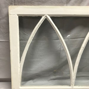 Gothic Triple Arched Glass Window Casement Shabby 20x40 VTG Chic Old ...
