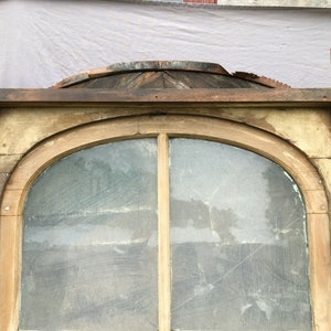Antique Semi Arched Dome Window With Surround 40x87 Shabby White Chic ...
