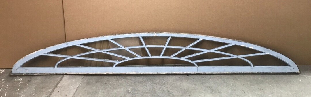 Antique Transom Arched 19 Lite Glass Window 10' Foot Elliptical ...