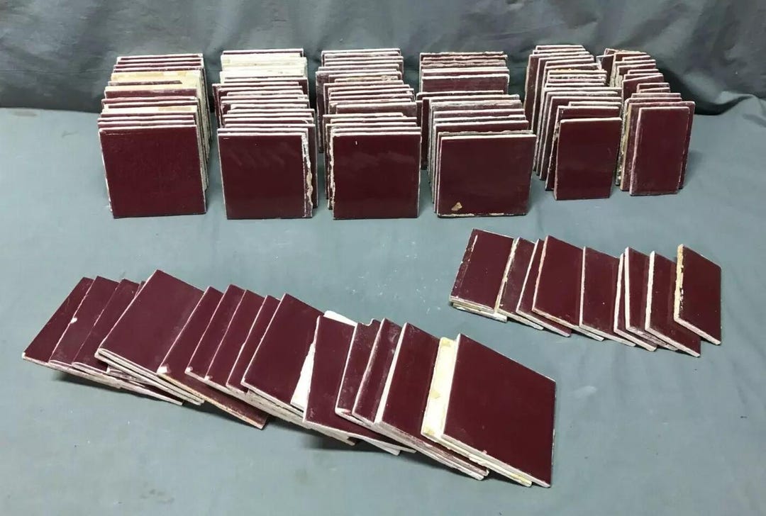 Vintage 138 Antique Ceramic Stylon Burgundy Bathroom Arts & Crafts ...