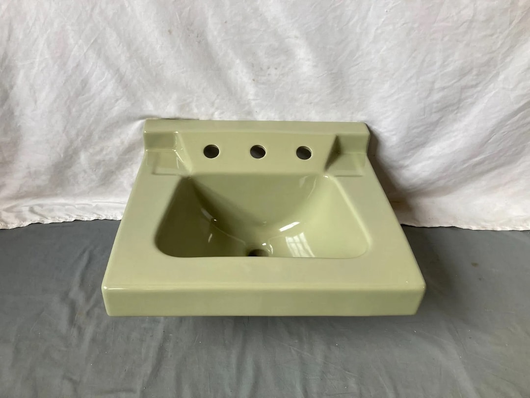 Vintage Sink NOS 20x18 Reclaimed Ceramic Avocado Green Porcelain Bath ...
