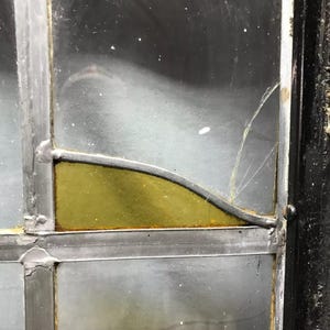 VTG Steel 18 Lite Leaded Stained-glass 18x39 Tutor Casement Window Old ...