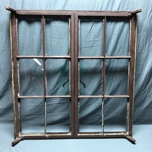 Vintage Industrial Steel Double 6 Lite Casement Window Garage Old 38x40 ...