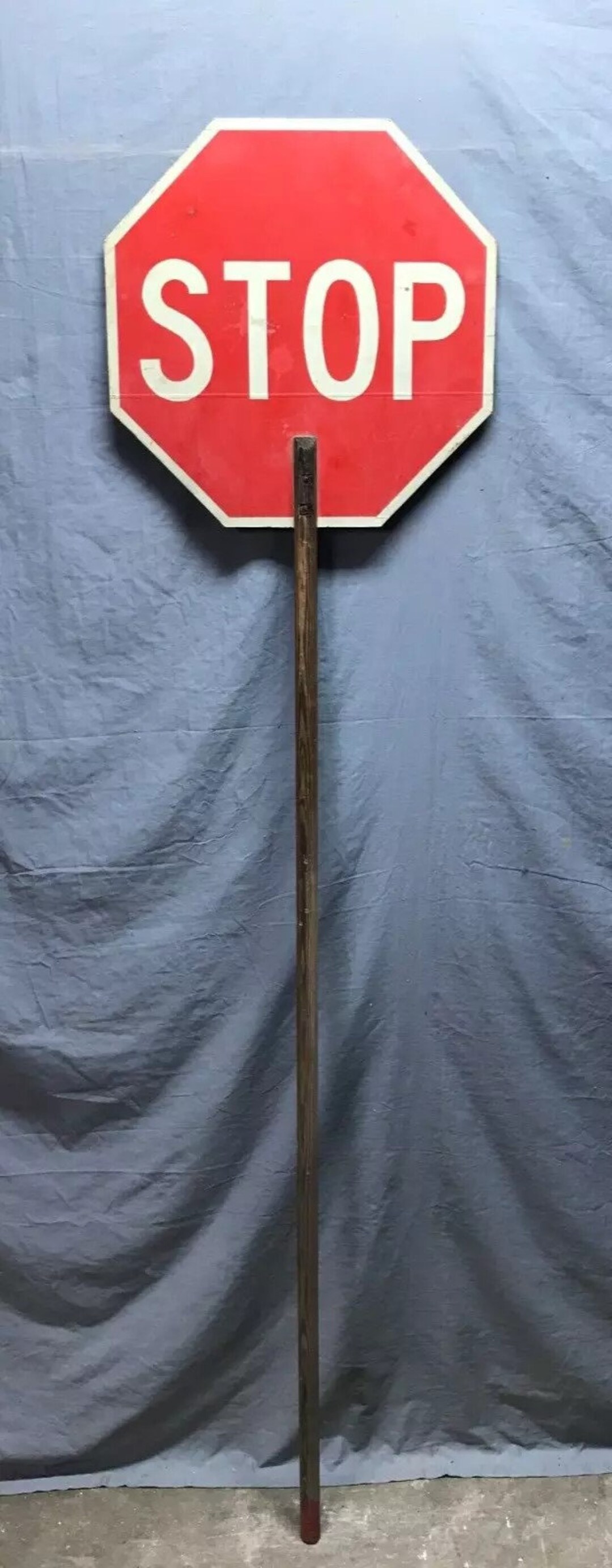 VTG Metal Double Sided 18" Crossing Guard Stop Go Sign on Pole Old 874 ...