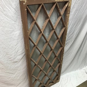 Antique 35 Lite Shabby Diamond Pane Casement Window 20x50 VTG 982-23B ...
