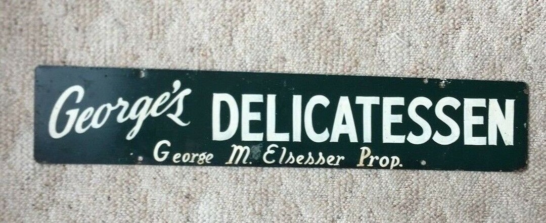 Original Old Antique 1940's Double Sided George's Delicatessen Deli ...