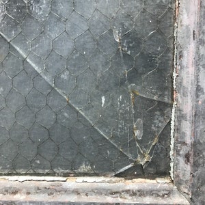 Vintage Industrial 4 Lite 36X40 Window Chicken Wire Factory Privacy ...