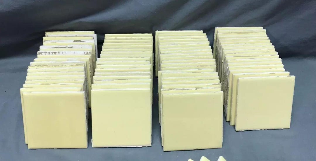 Vintage 100 Ceramic Stylon USA Yellow Bathroom Tiles 4x4 More Available ...