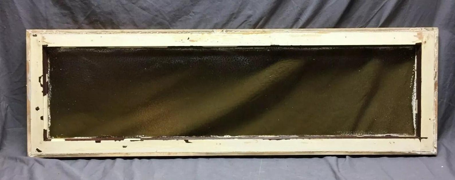 Vintage Antique Amber Textured Stained Glass Transom Window Sash 15X48 ...