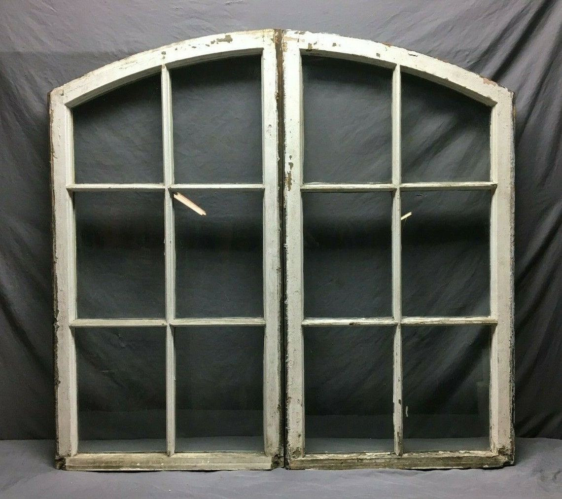 Antique Pair Semi Arch Casement Window Sash Shabby 24x46 Chic - Etsy