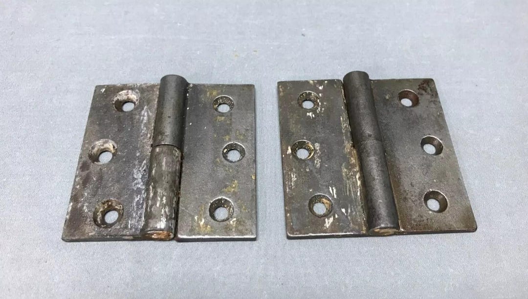 Antique Pair Gravity Lift off Door Hinges Left 3 X 3 Cast Iron Old 1048 ...