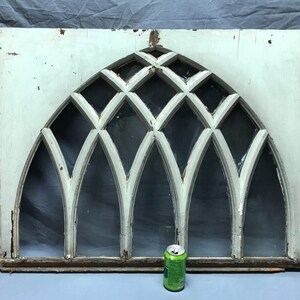 Antique Gothic 15 Lite Arched Glass Top 30x39 Window Sash - Etsy