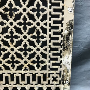 Antique 21x29 Gothic Cold Air Return Heat Cast Iron Grate Grill VTG Old ...