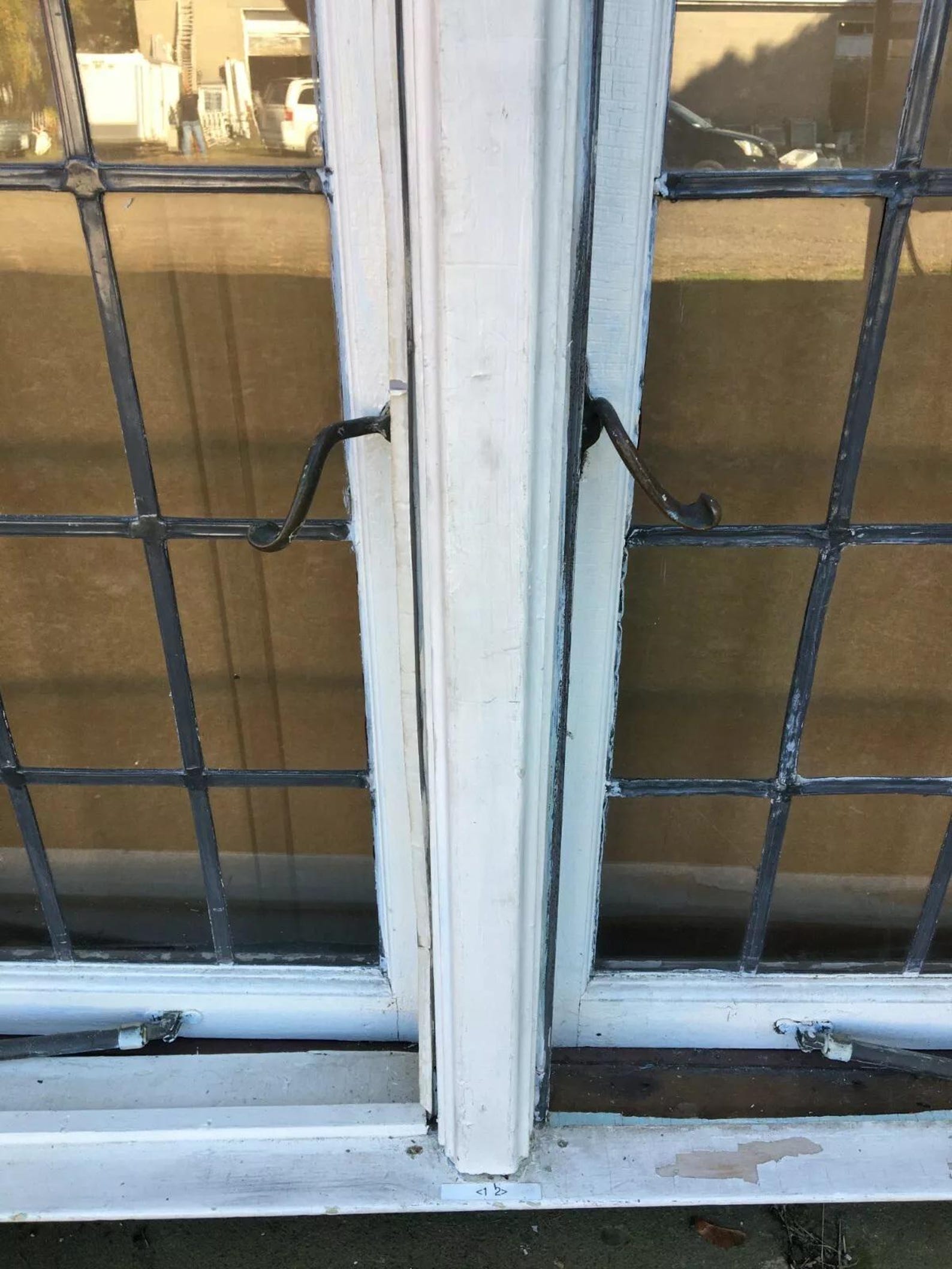 Antique 46x50 Leaded Glass Double 15 Lite Casement Window Surround VTG ...