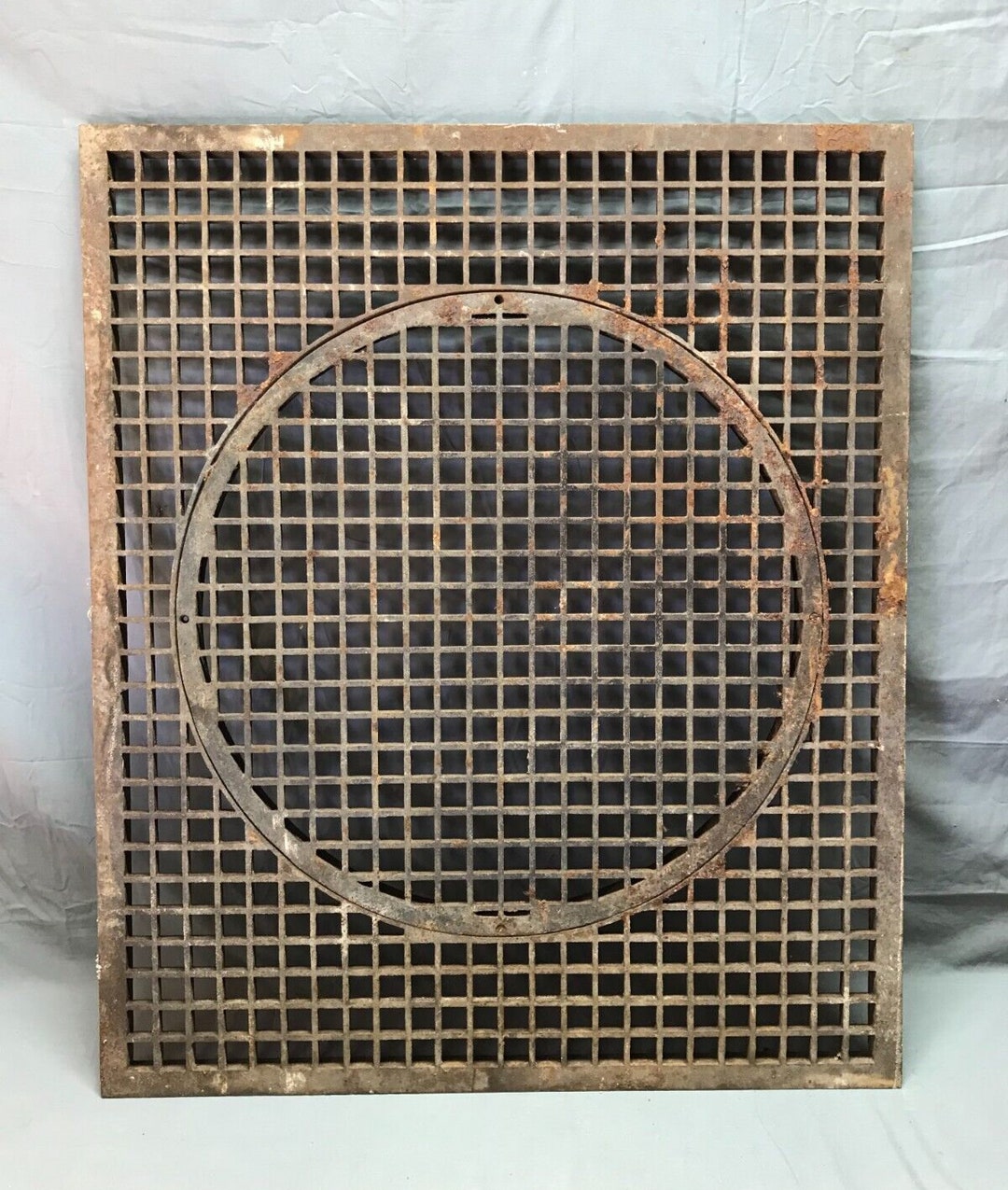 VTG Large 31x37 Cast Iron Grill Cold Air Return Grate Old Rusty Cover ...