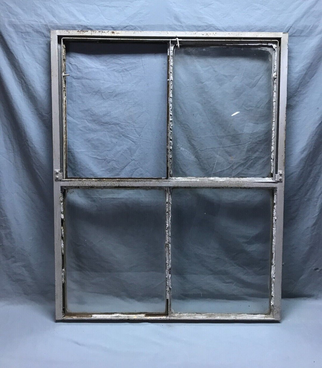 Vintage Mid-century Steel Industrial Shop 4 Lite 33x42 Push Out Top ...