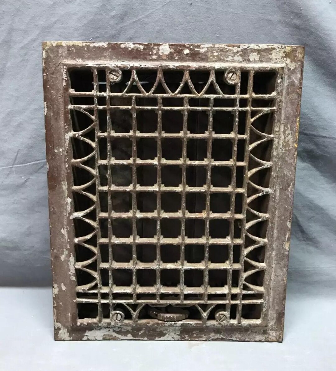 Antique Cast Iron Honeycomb Arch Floor Register Heat Grate 9x12 VTG Old ...