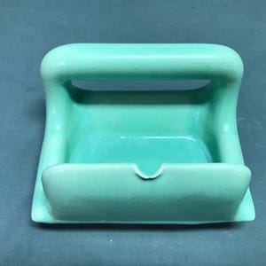 VTG Jadeite Porcelain Toilet Paper Tissue Holder Tile in Mount Green ...