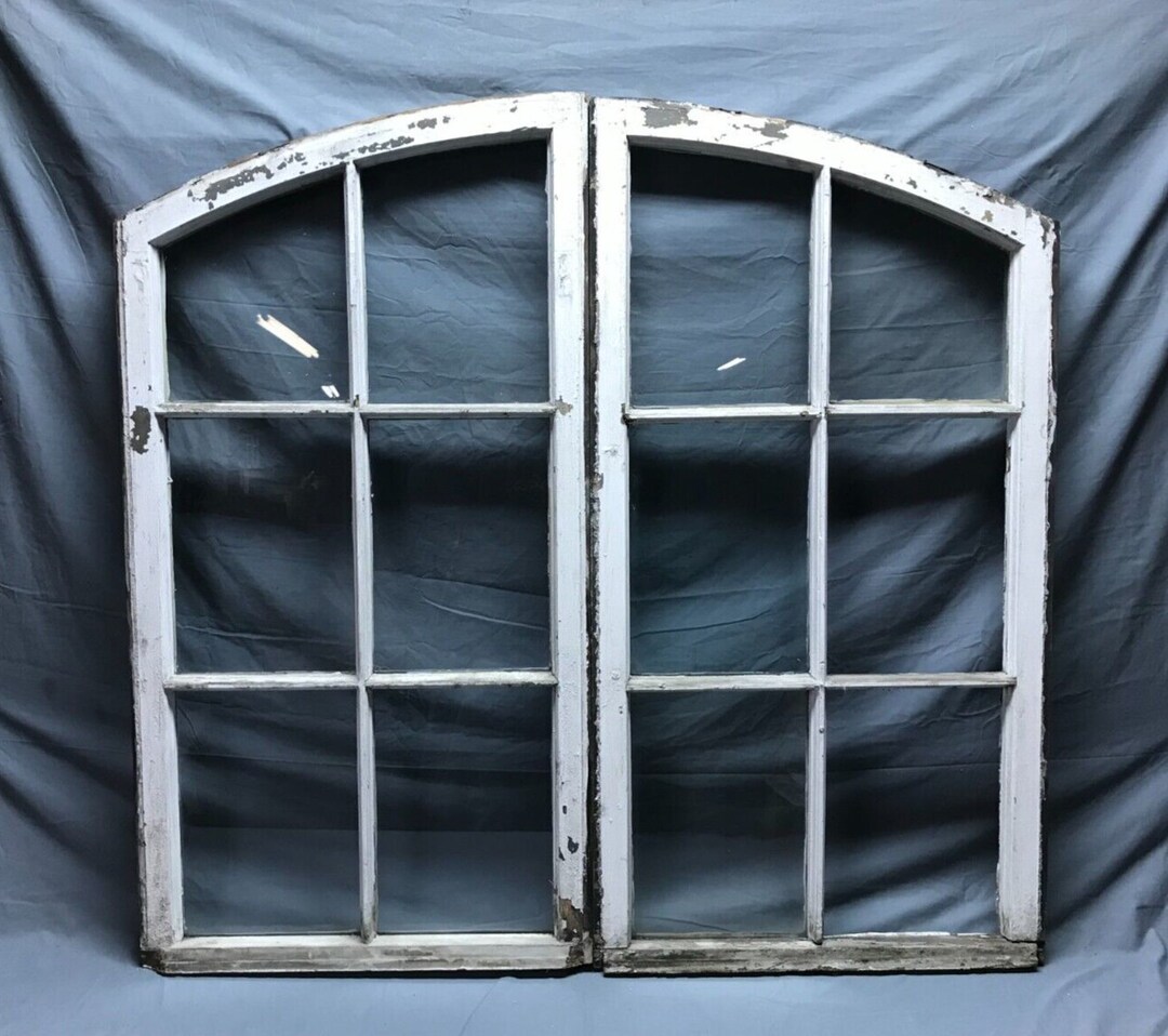2 Antique Semi Arch Casement Window Sashes Shabby 24x46 Chic - Etsy