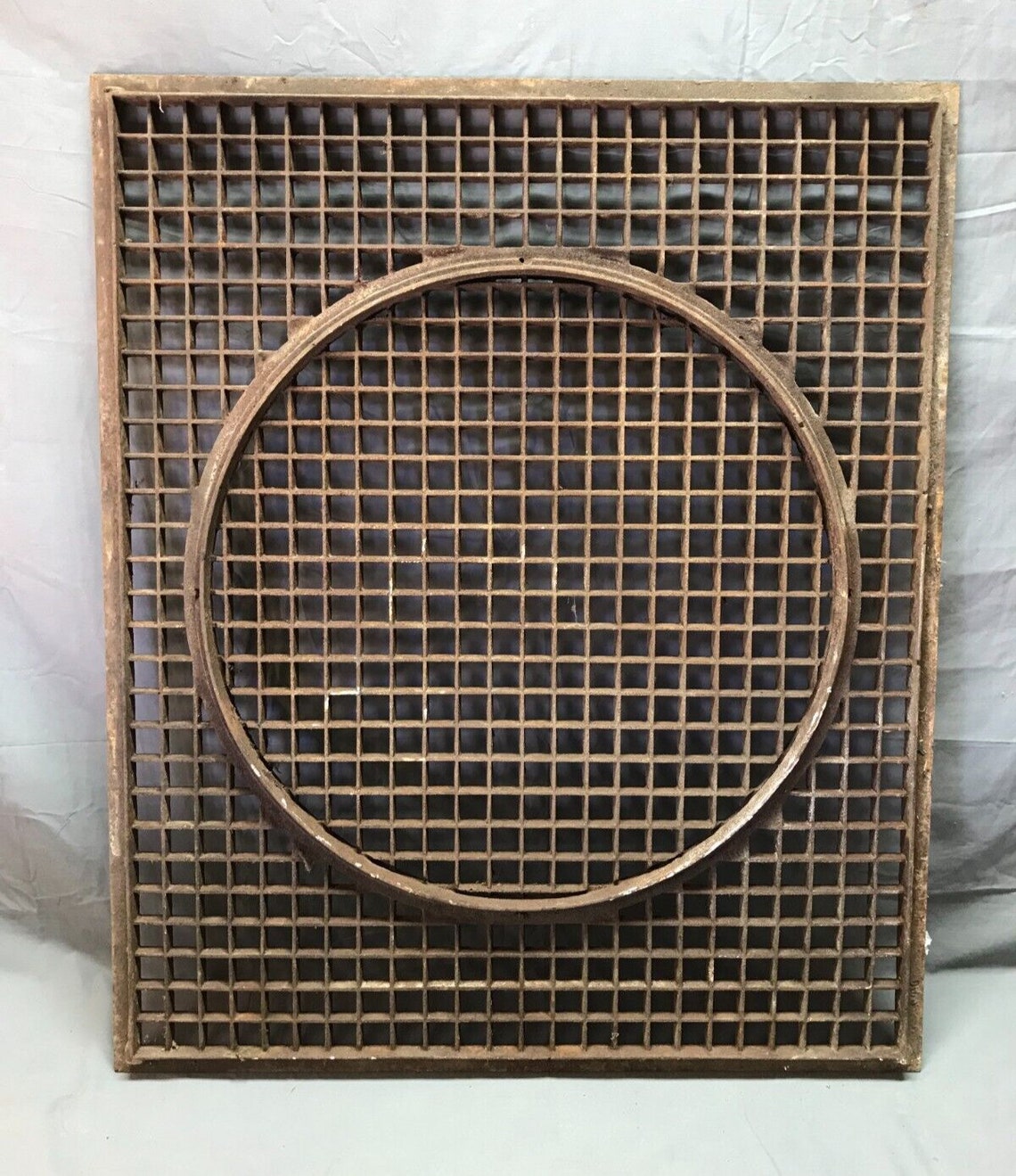 VTG Large 31x37 Cast Iron Grill Cold Air Return Grate Old Rusty Cover ...