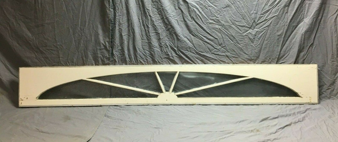 Antique Transom Arched Window 8' Foot Elliptical Privacy Glass Sunburst ...