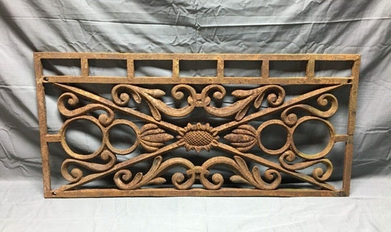 Antique Window Guard Garden Decorative Sunflower Fence Cast - Etsy