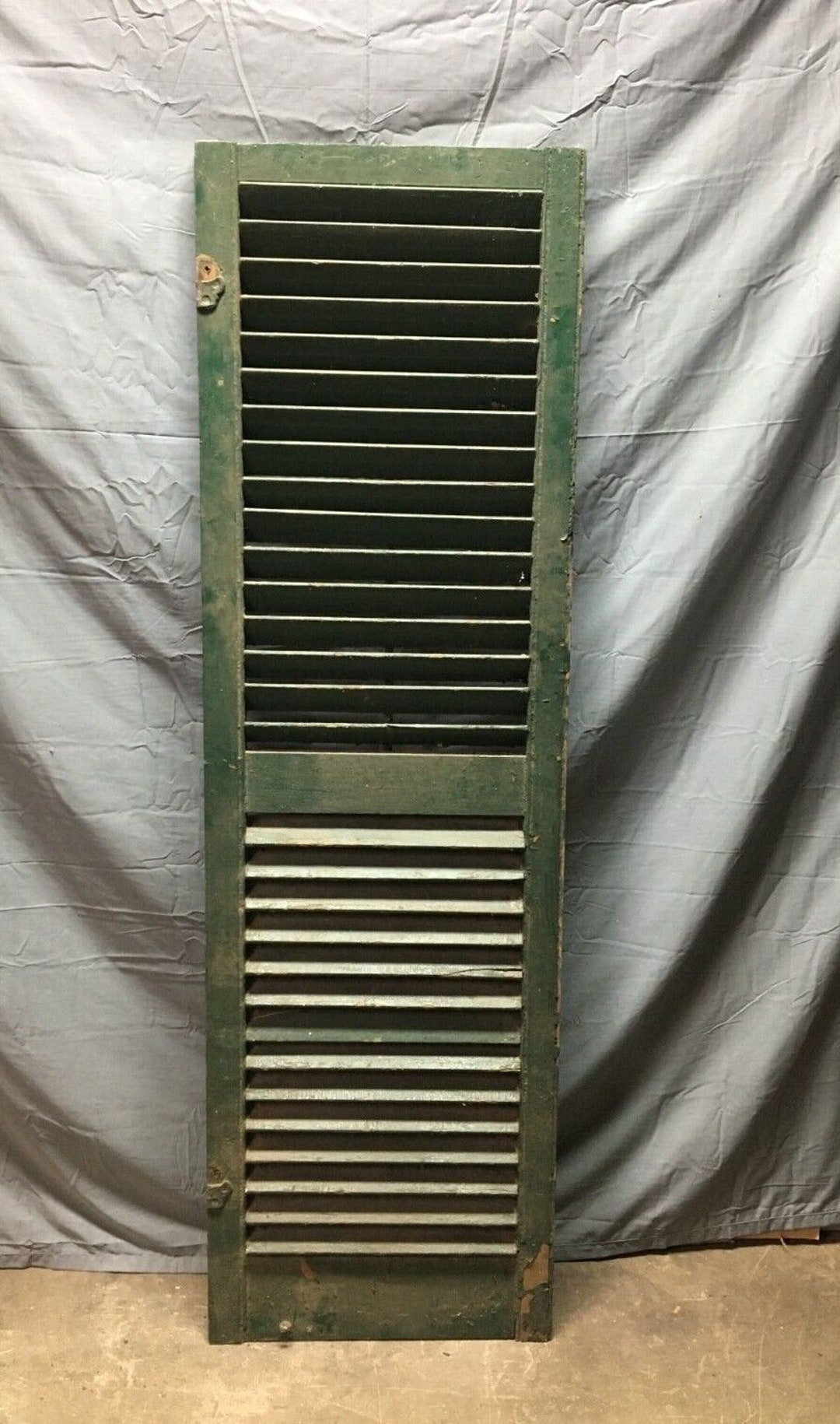 Single Antique Window 18x60 Louvered Door Shutter Pantry Shabby Vintage ...