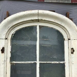 Antique Semi Arched Dome Window With Surround 40x87 Shabby White Chic ...
