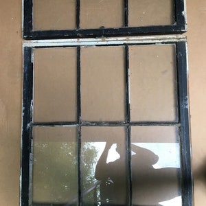 Antique Pair Semi Arch Glass 6 Lite Window Sash's 31x34 Shabby VTG Chic ...