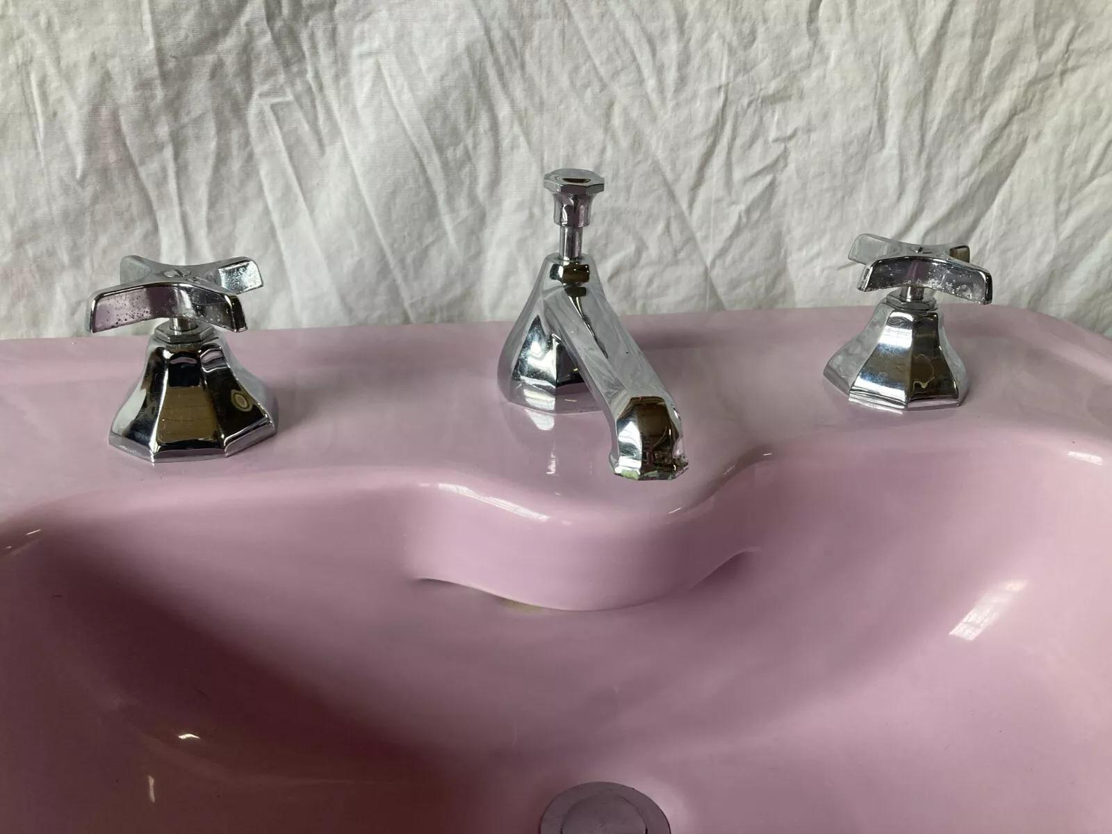 Antique 24x20 Ceramic Lavender Lilac Bathroom Pedestal Sink Kohler ...
