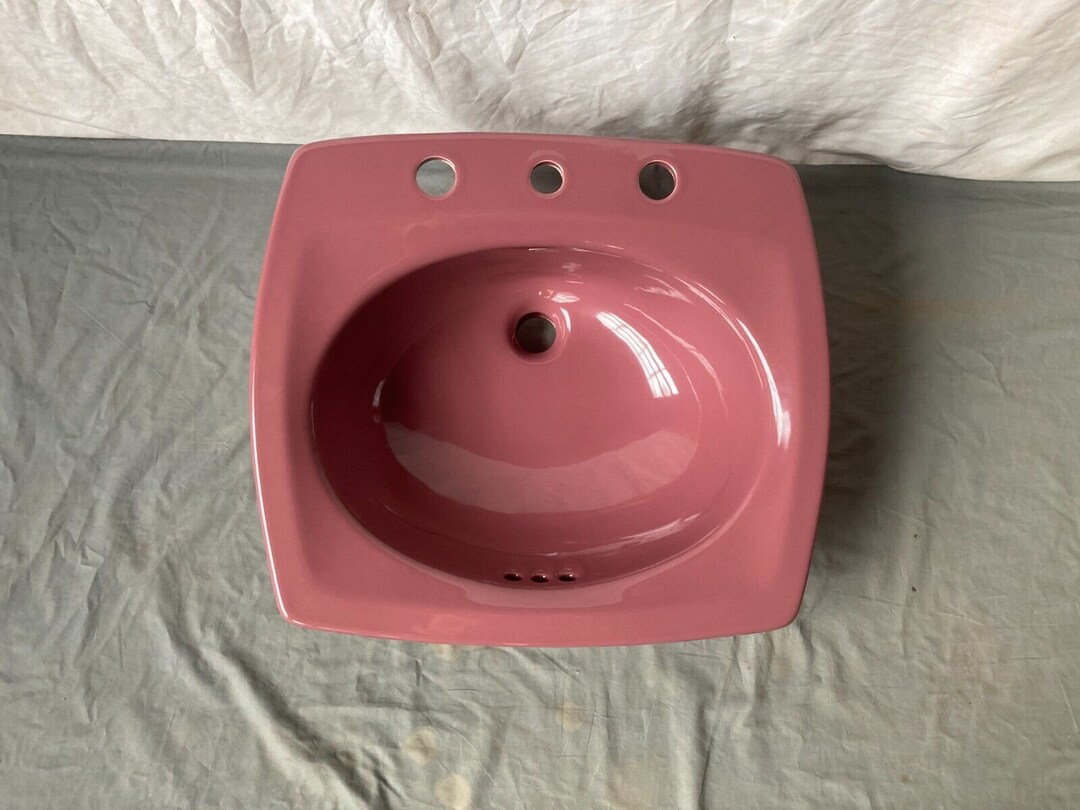 Vtg 21x19 Raspberry Puree Self Rimming Kohler Rondelle Drop in Bath ...