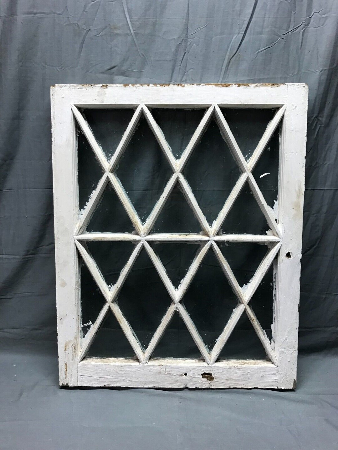 Antique Diamond Mission 20 Lite 24x30 Shabby White Window Sash Chic VTG ...