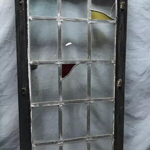 VTG Steel 18 Lite Leaded Stained-glass 18x39 Tutor Casement Window Old ...