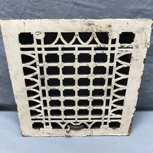 Antique Cast Iron Heat Grate Wall Register 8x10 Decorative VTG White ...