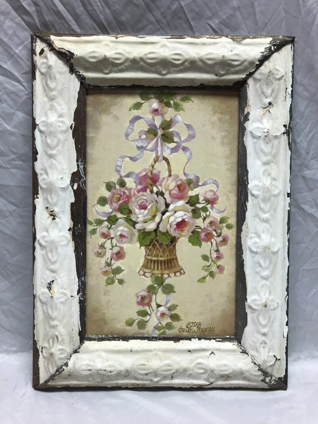 Shabby Christie Repasy Giclee Canvas Print 14x19 Tin Ceiling Frame Old ...