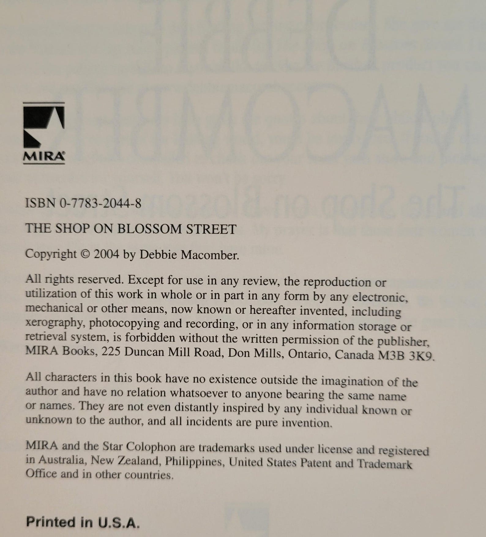 Debbie Macomber the Shop on Blossom Street & Susannah's Garden Hardback ...