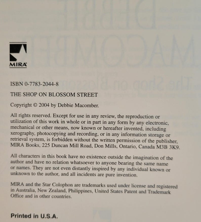 Debbie Macomber the Shop on Blossom Street & Susannah's Garden Hardback ...