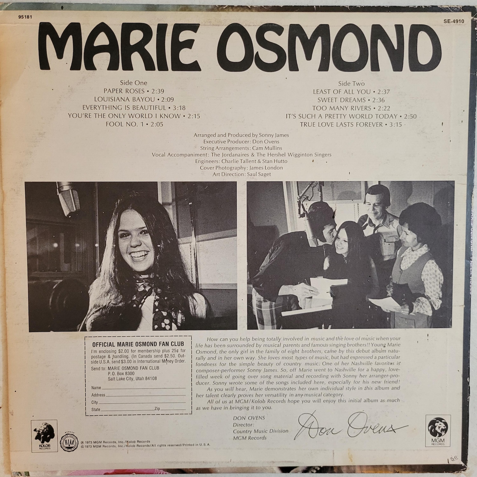 Marie Osmond Paper Roses Album - Etsy