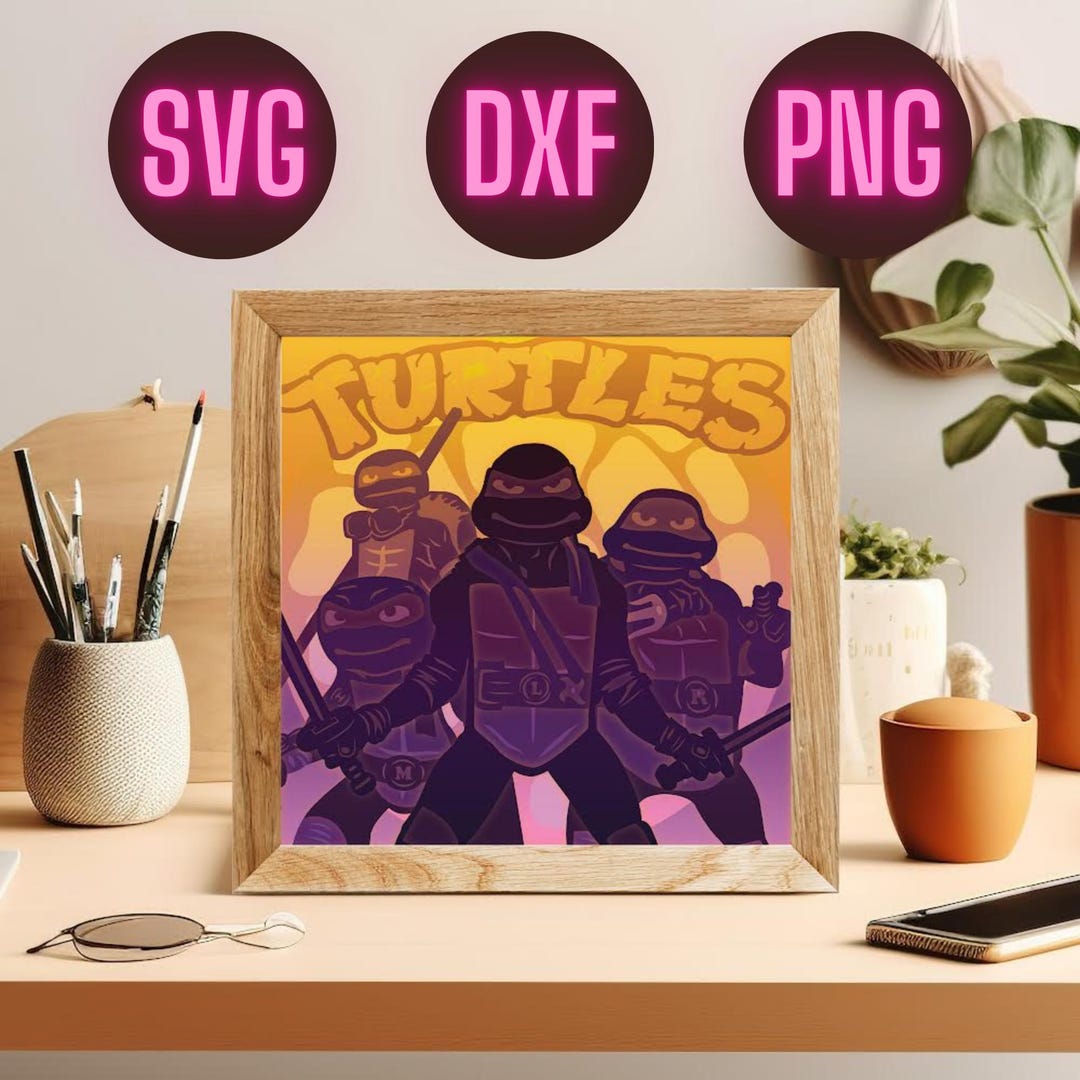 Turtle Adventure Paper Cut Light Box Heroes Anime Retro Light Box ...