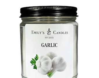Garlic 8 Oz Soy Candle, Gag Gift, Handmade Soy Candle, Funny Candle ...