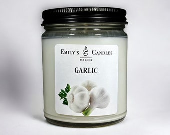 Garlic 8 Oz Soy Candle, Gag Gift, Handmade Soy Candle, Funny Candle ...