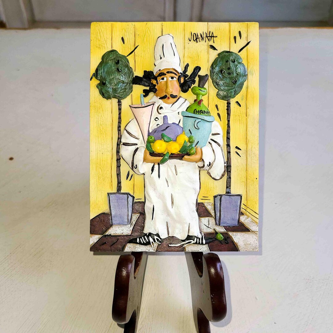 Vintage Italian Chef 3D Resin Wall Plaque- Kitchen Kitsch - Etsy